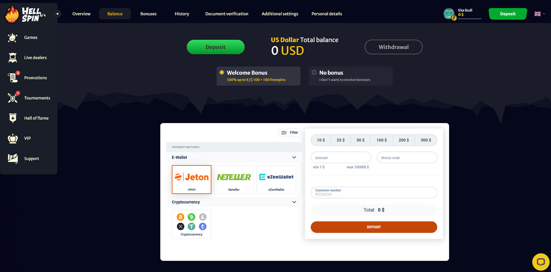 Hell Spin Casino Review - New Customers Get Up to $1,200